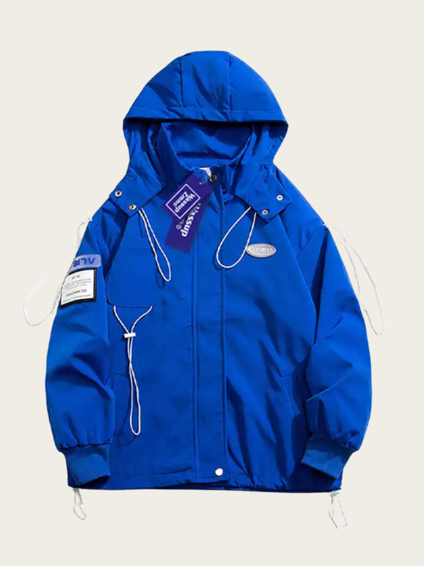 Blue Techwear Hooded Windbreaker – Weather-Ready | RUEMOOD