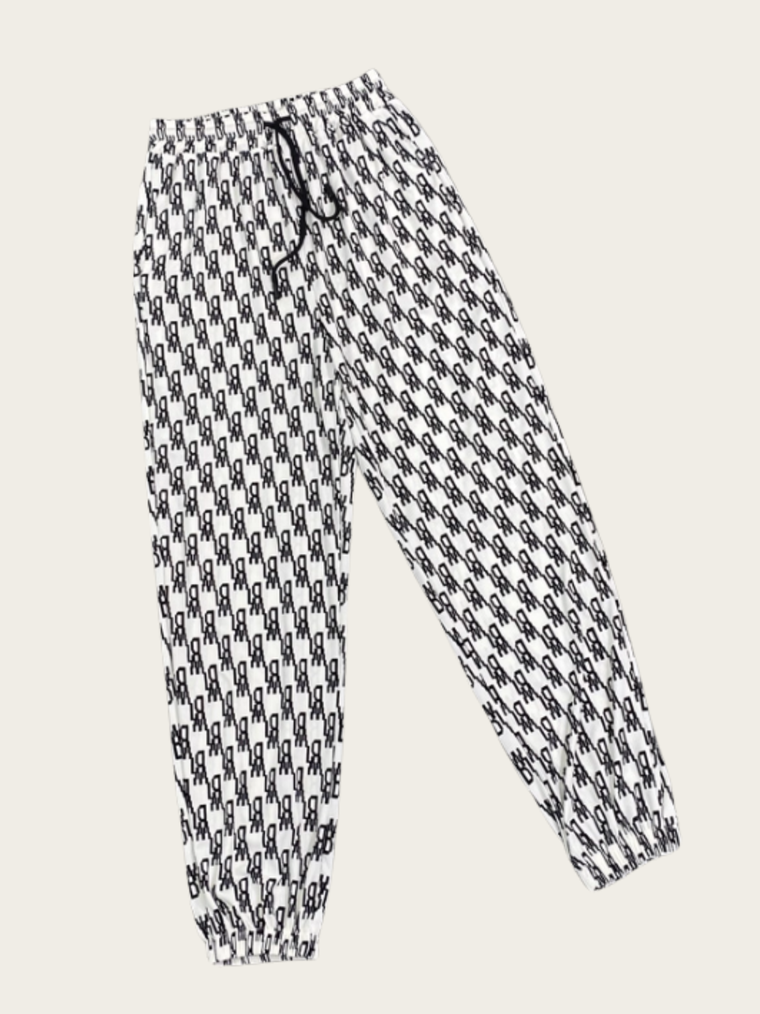Monochrome Maze Japanese Pants – Ankle-Length Fit | RUEMOOD